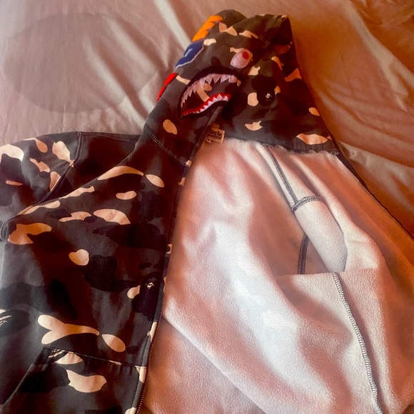 Bape | Jackets & Coats | Grey And Black Bape Jacket With Og Stitching ...